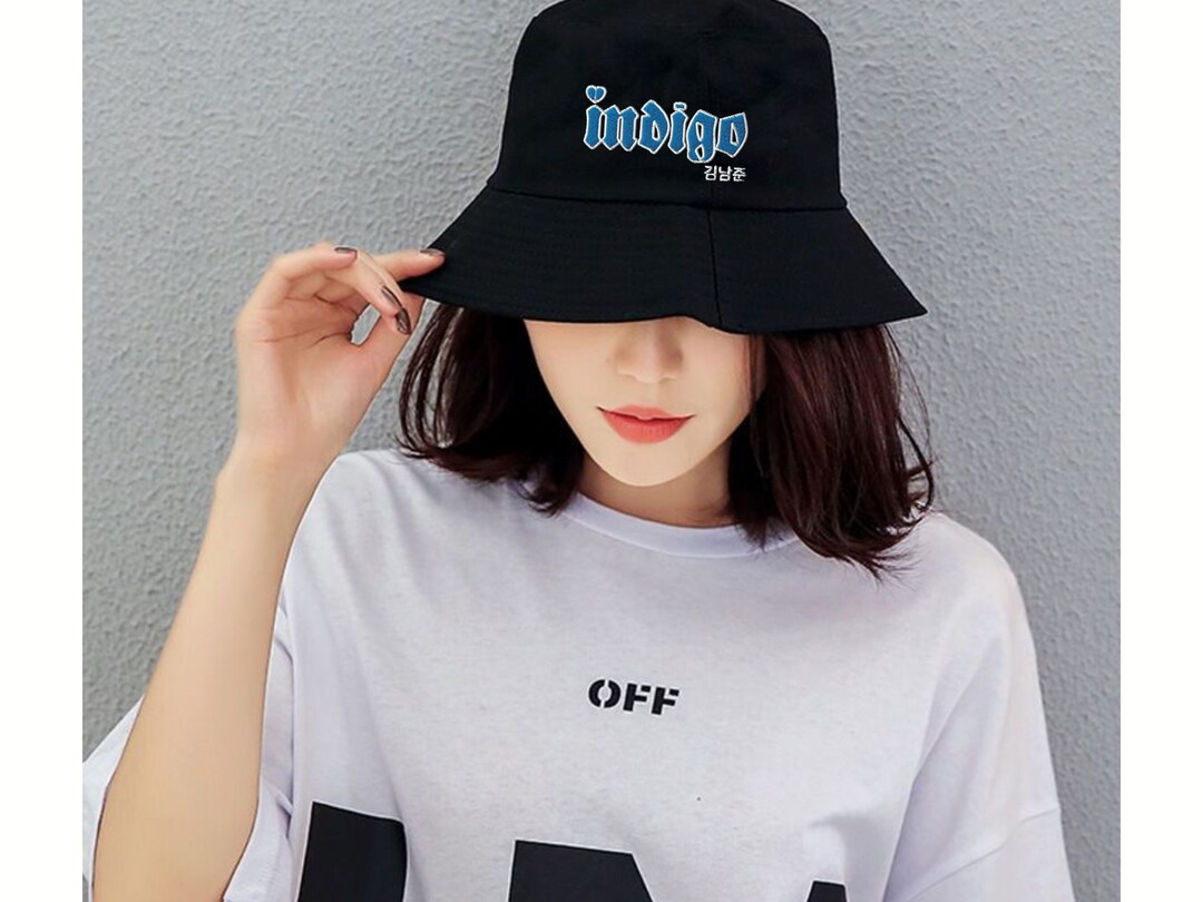Indigo RM Namjoon Embroidered Bucket Hat Namjoon Bts Bts Bucket Hat ...