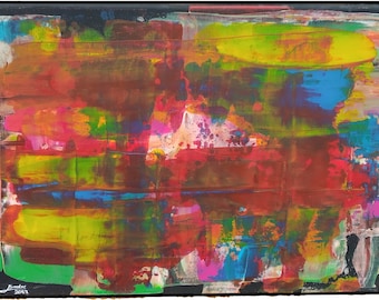 Scrape Art on Paper, 9x12, Original Art Work, Scrape Painting ...