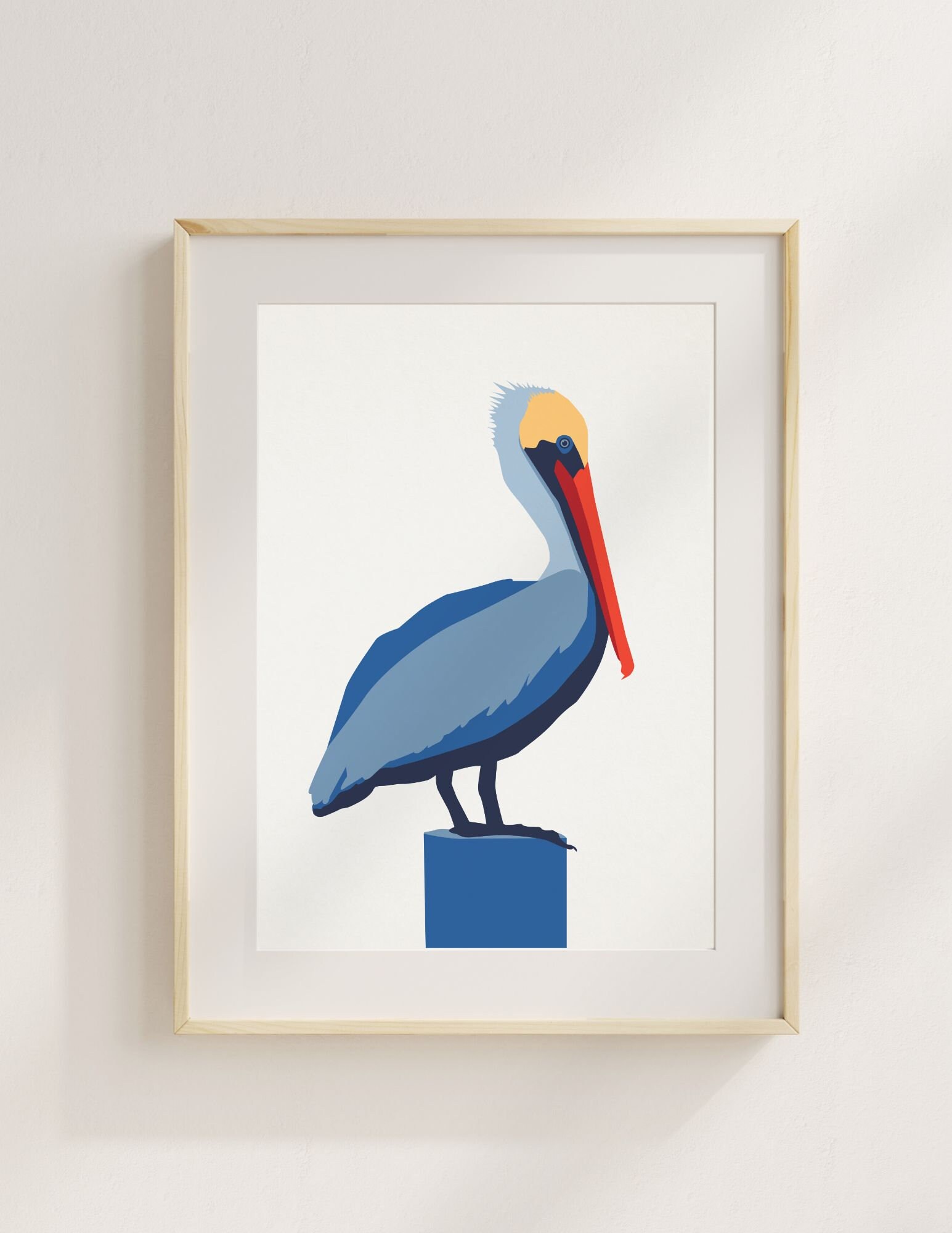 Pelican Post Bird Poster - Etsy