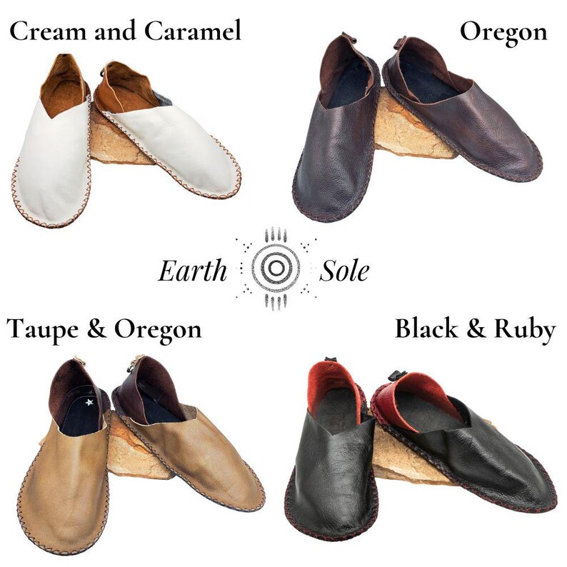 Handmade Leather Barefoot Shoes | Cream Design | Handmade Grounding ...