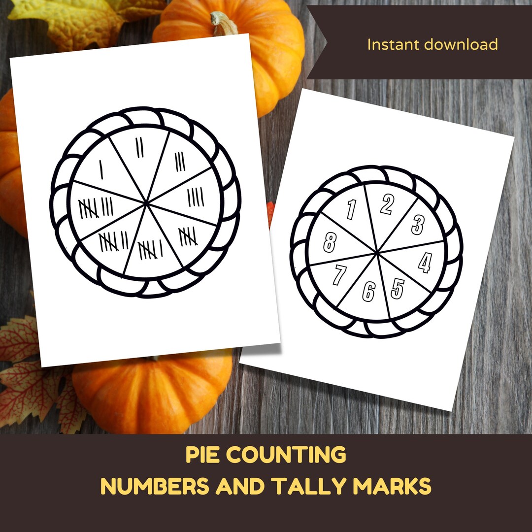 Pie Counting, Numbers and Tally Marks - Etsy