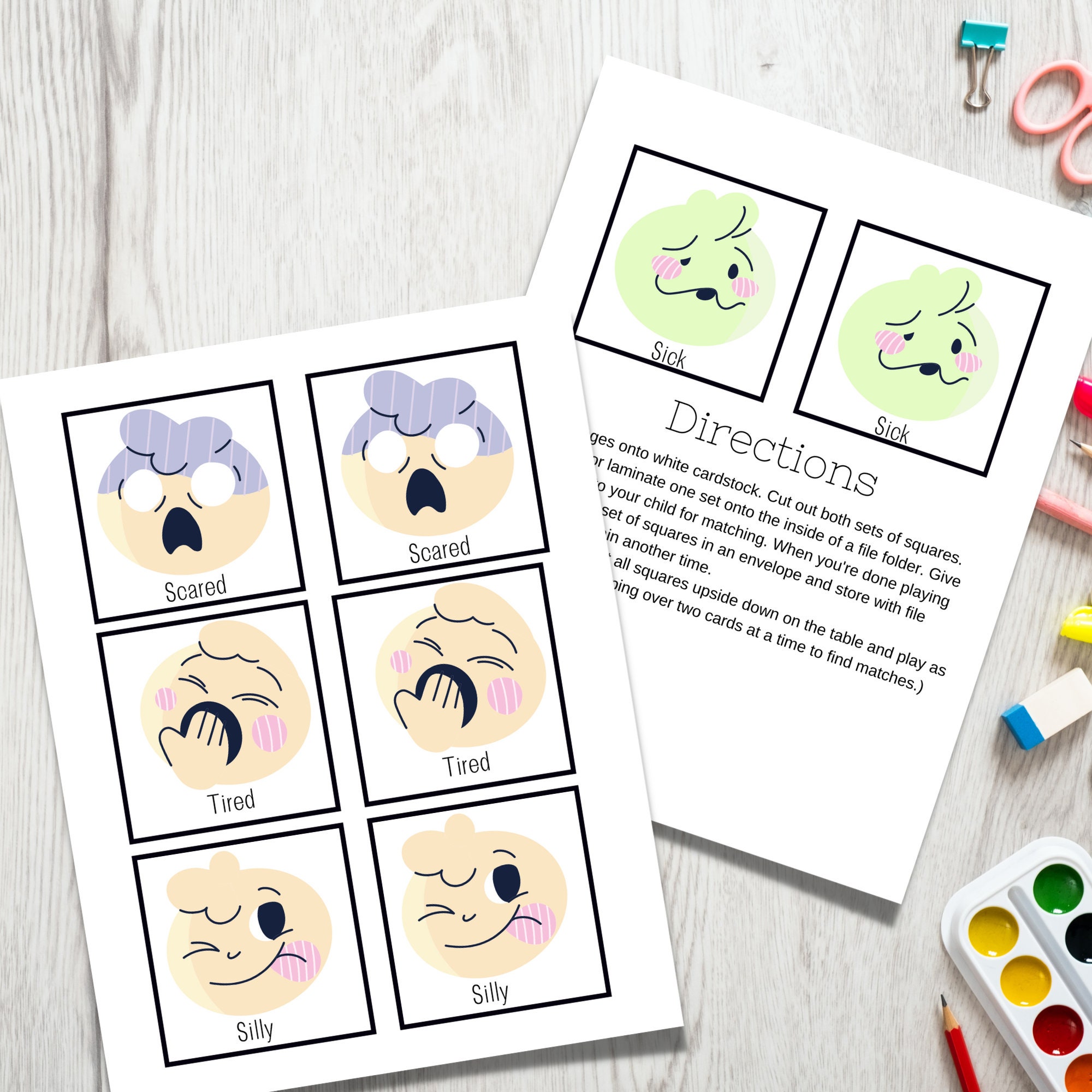 Emotion Matching Game - Etsy