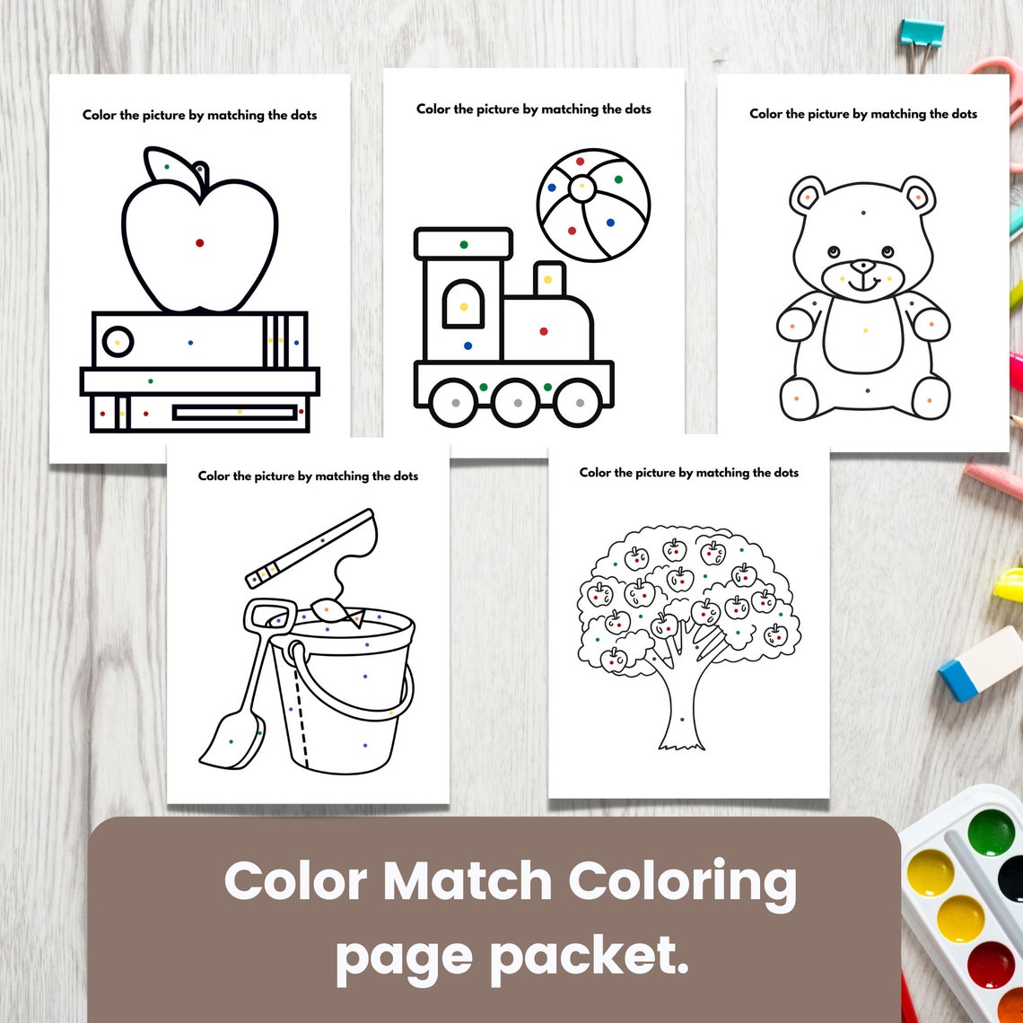 Color Match Coloring Page Packet - Etsy