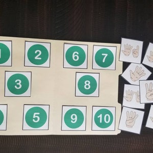 Counting Fingers Matching Game - Etsy