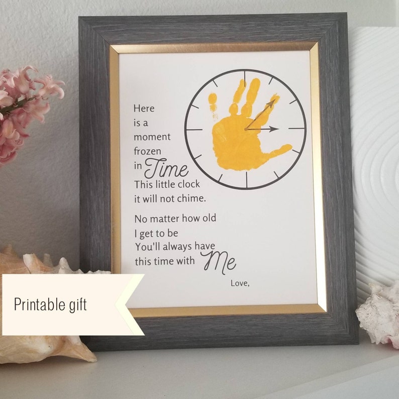 Clock Handprint Keepsake Printable - Etsy