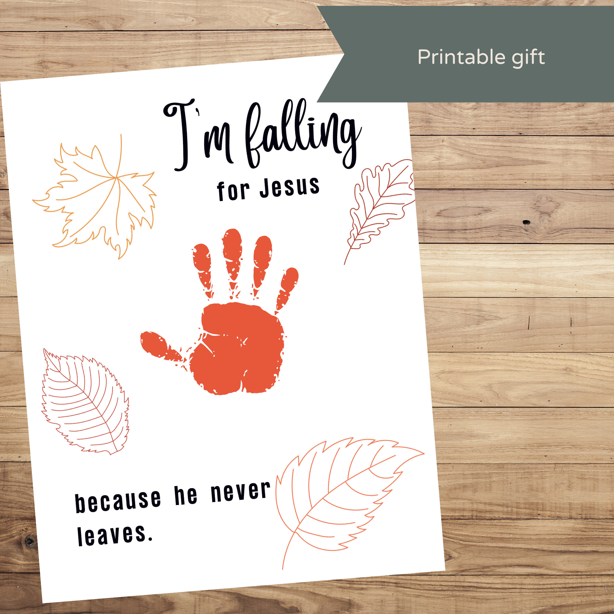 Falling for Jesus Handprint Keepsake - Etsy