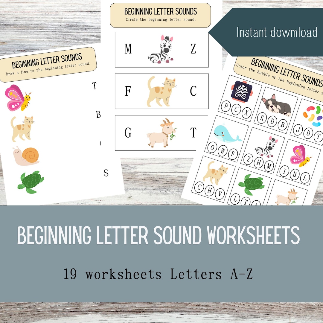 Beginning Letter Sounds Worksheets - Etsy