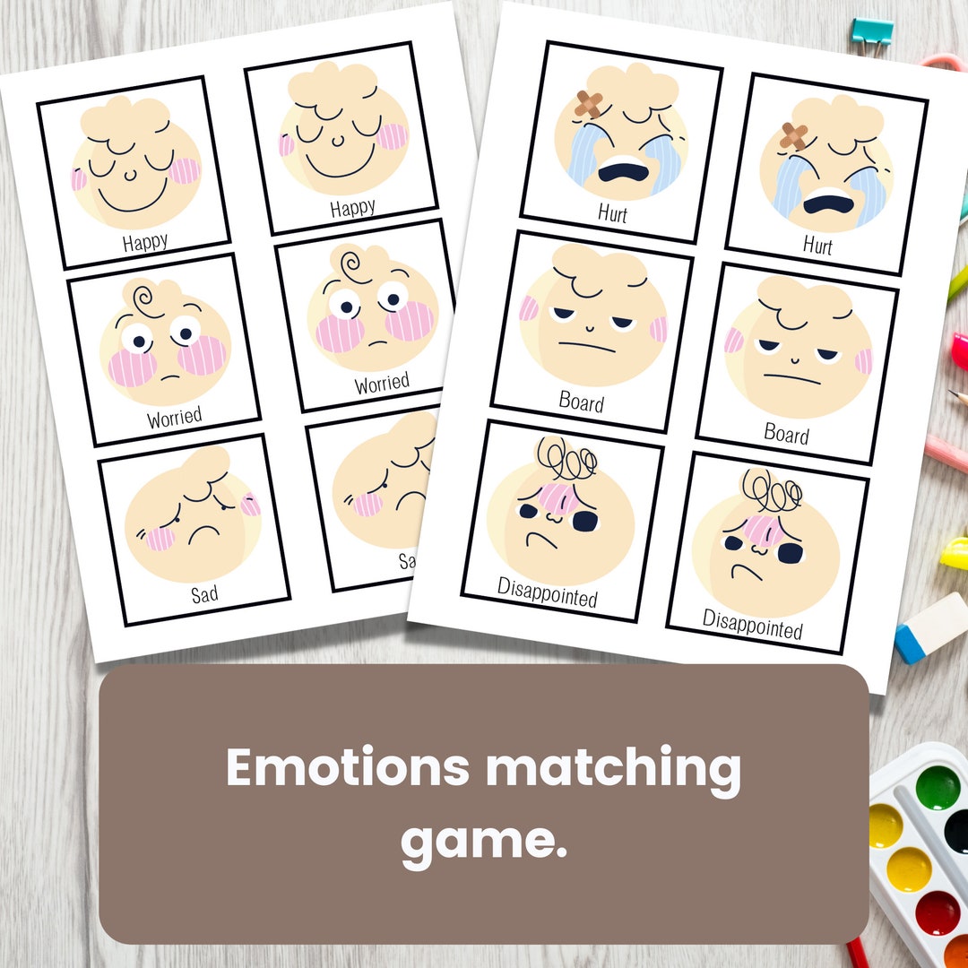 Emotion Matching Game - Etsy
