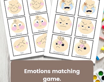 Emoji Emotions Kids Matching Game, Create at Home Learning Velcro Busy ...