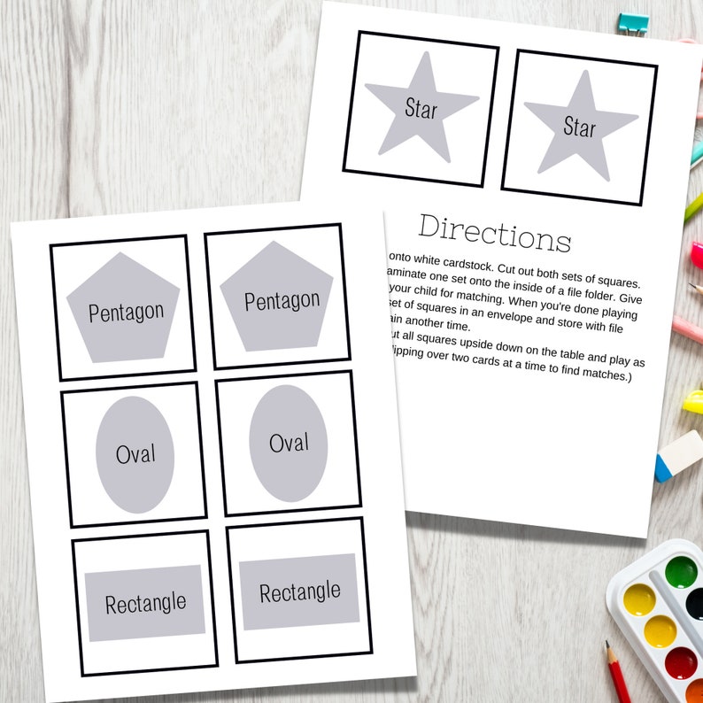 Shape Matching Game Printable - Etsy