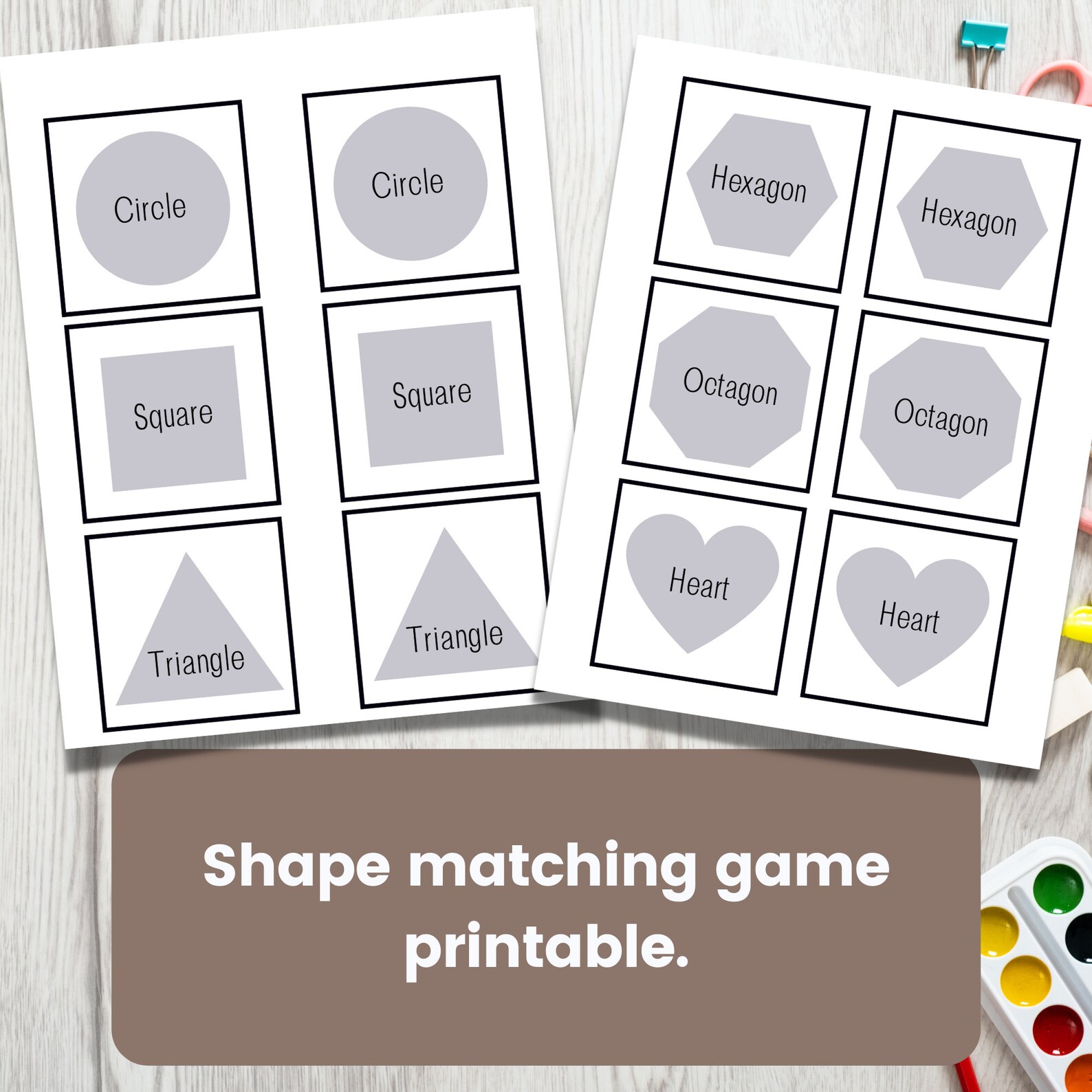 Shape Matching Game Printable - Etsy