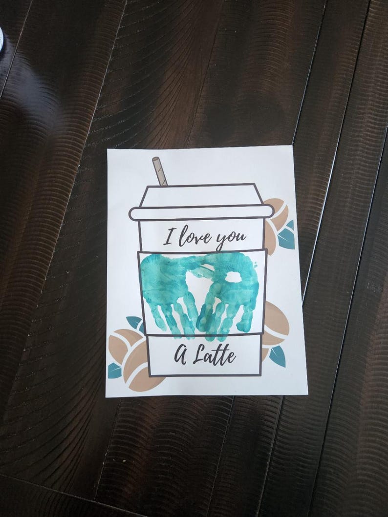 I Love You a Latte Handprint Keepsake - Etsy