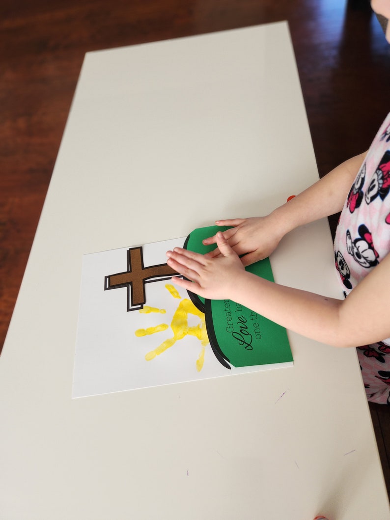 Easter Cross Handprint Craft, and Coloring Page to Match. - Etsy