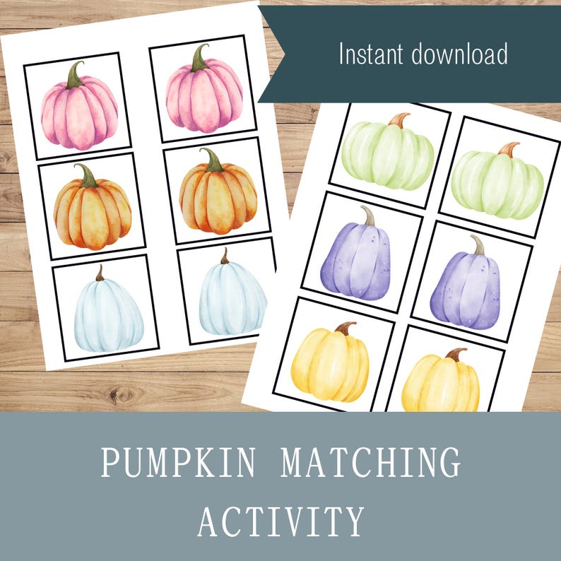 Pumpkin Matching Printable Activity - Etsy