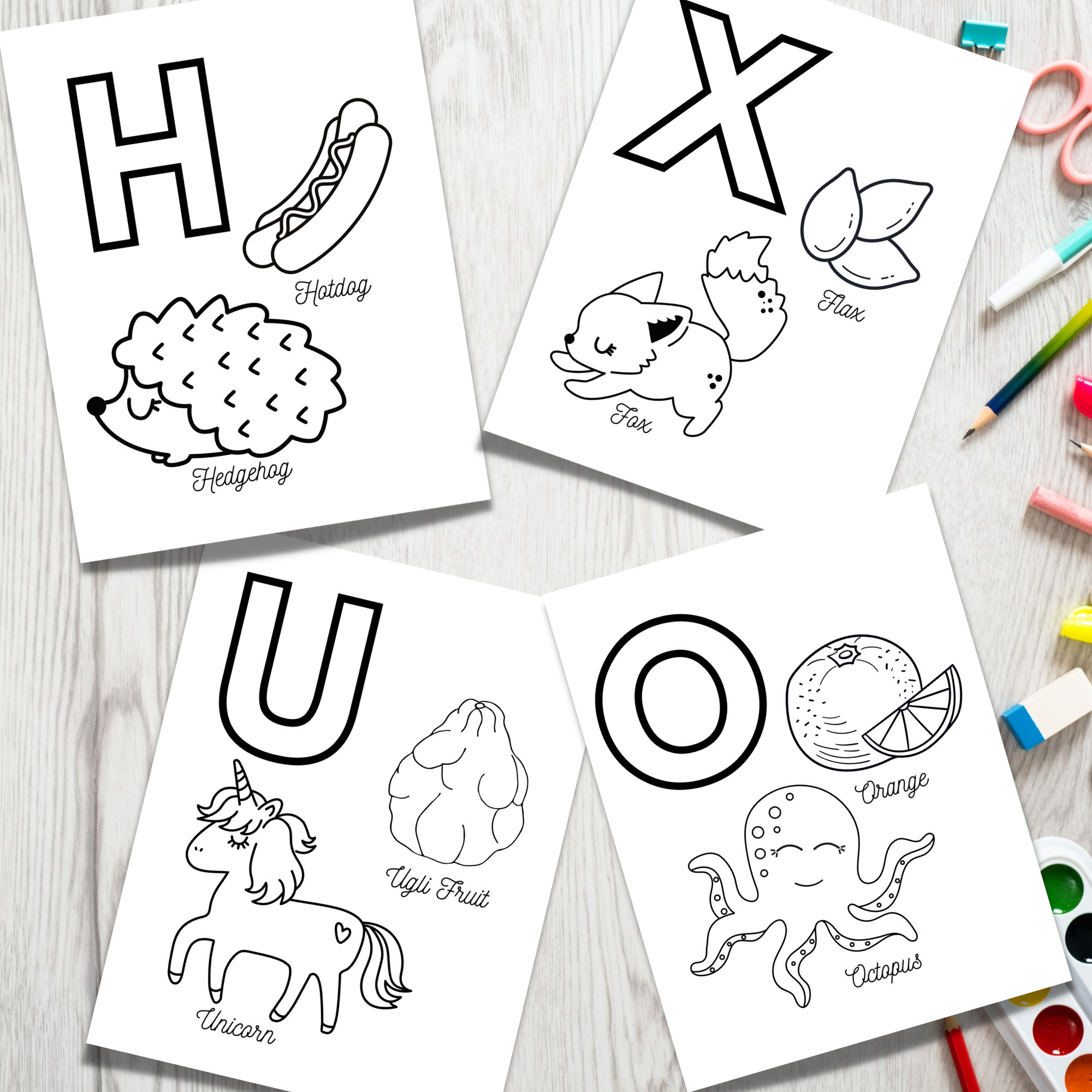 Alphabet Color Pages - Etsy