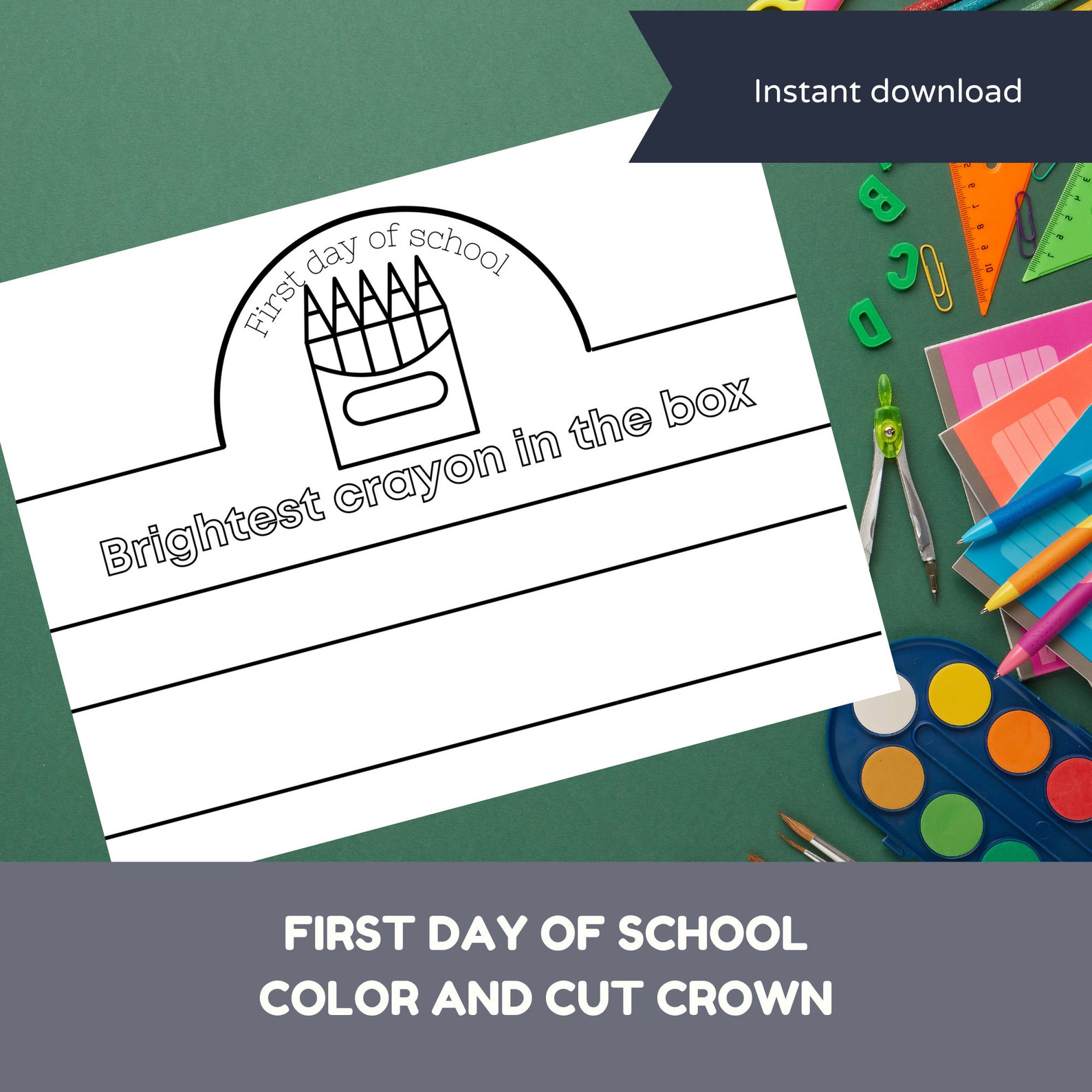 First Day of School Crown "brightest Crayon in the Box" - Etsy