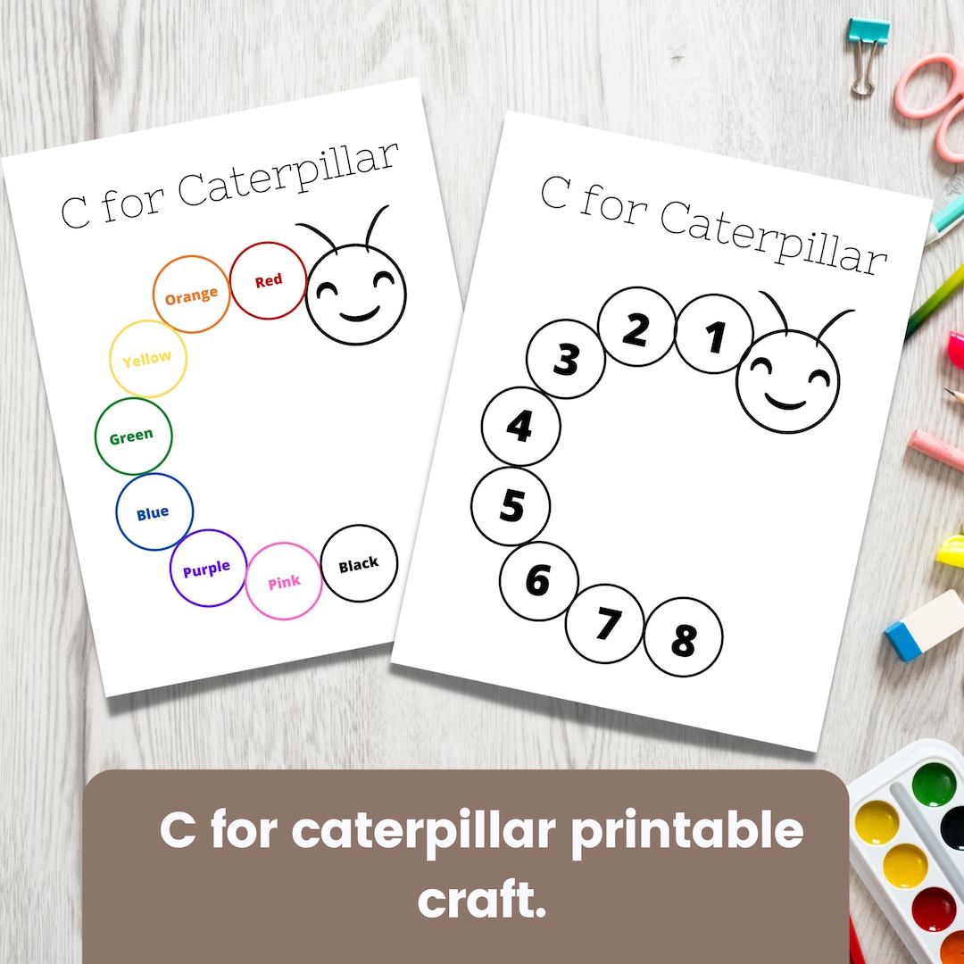 C for Caterpillar Printable Project - Etsy