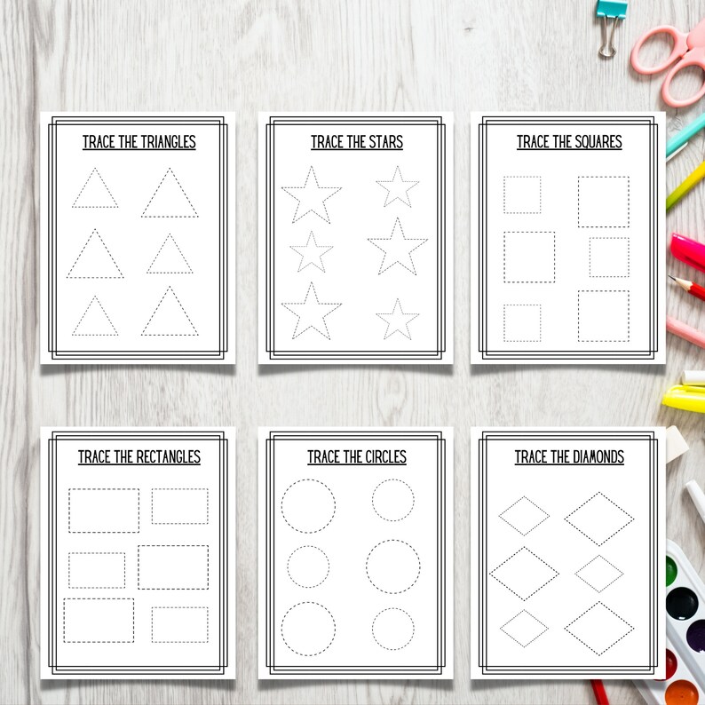 Shape Tracing Digital Download - Etsy
