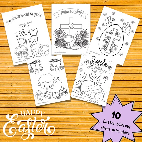 Christian Easter Coloring Pages | Etsy