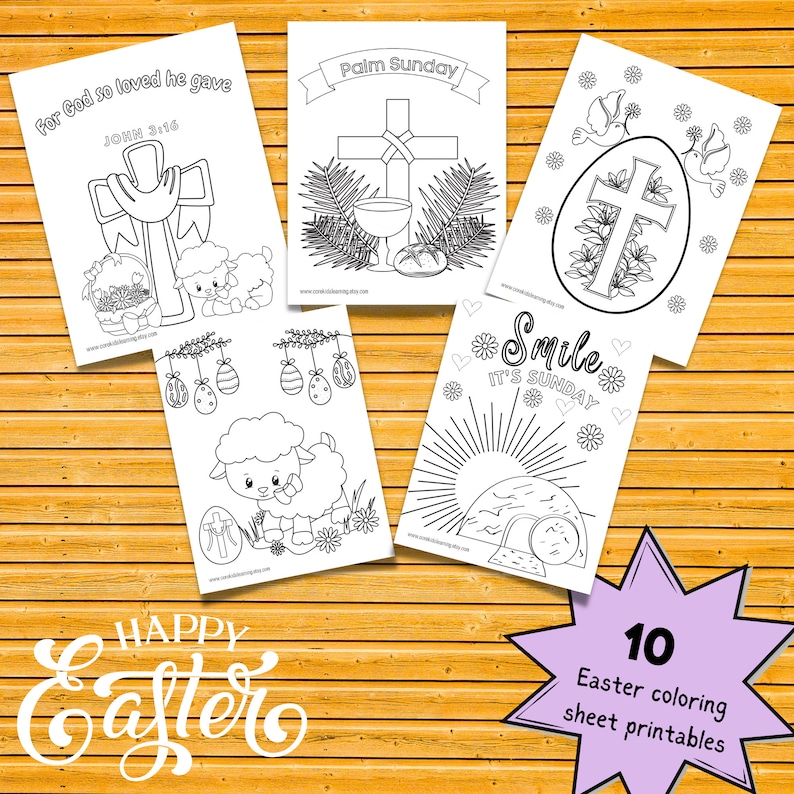 Christian Easter Coloring Pages - Etsy