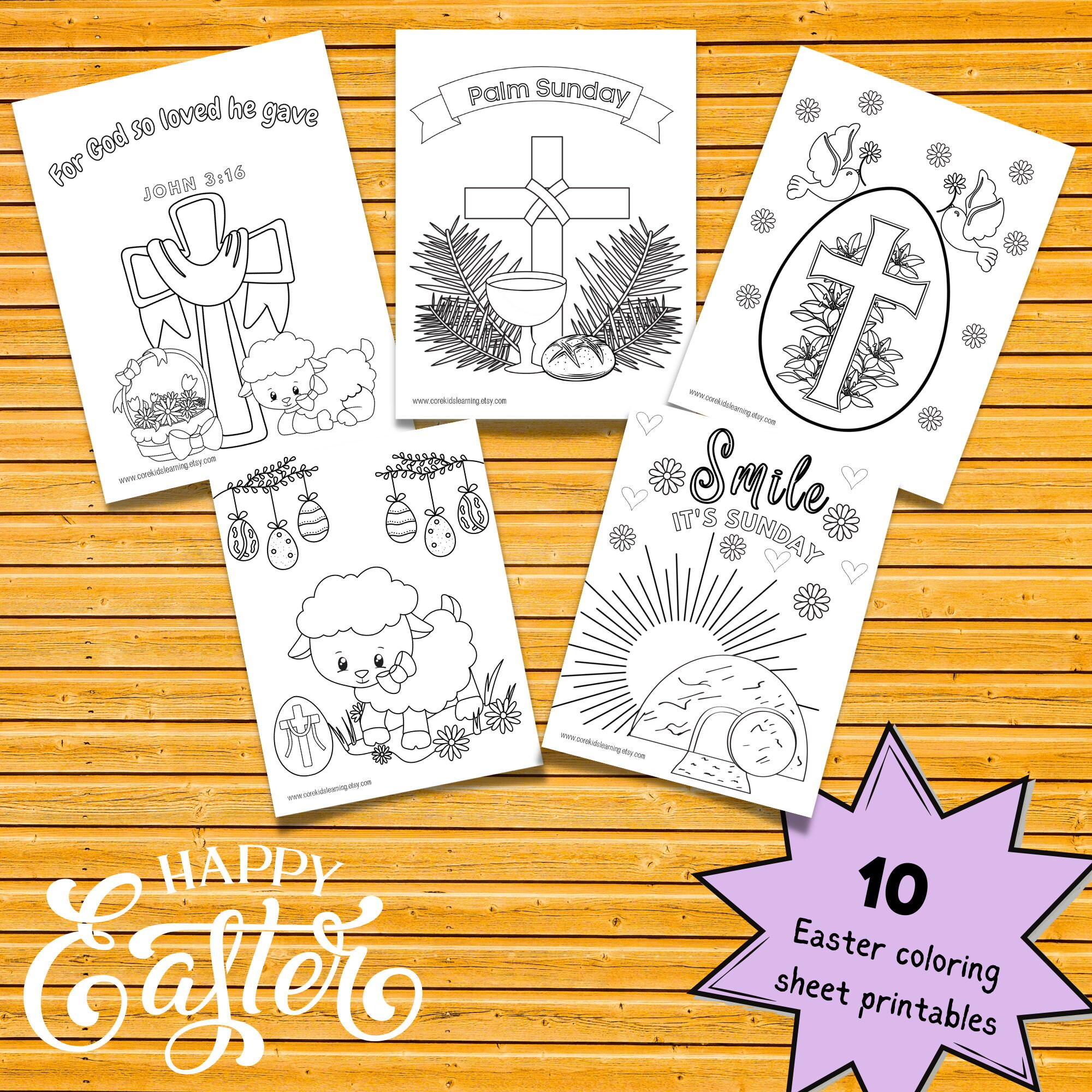 Christian Easter Coloring Pages - Etsy