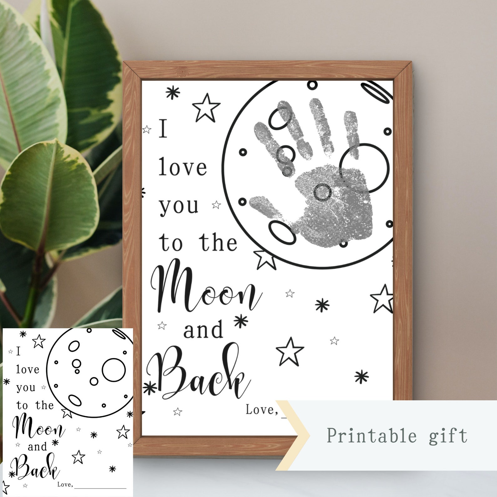 I Love You to the Moon and Back Handprint Printable Craft. - Etsy