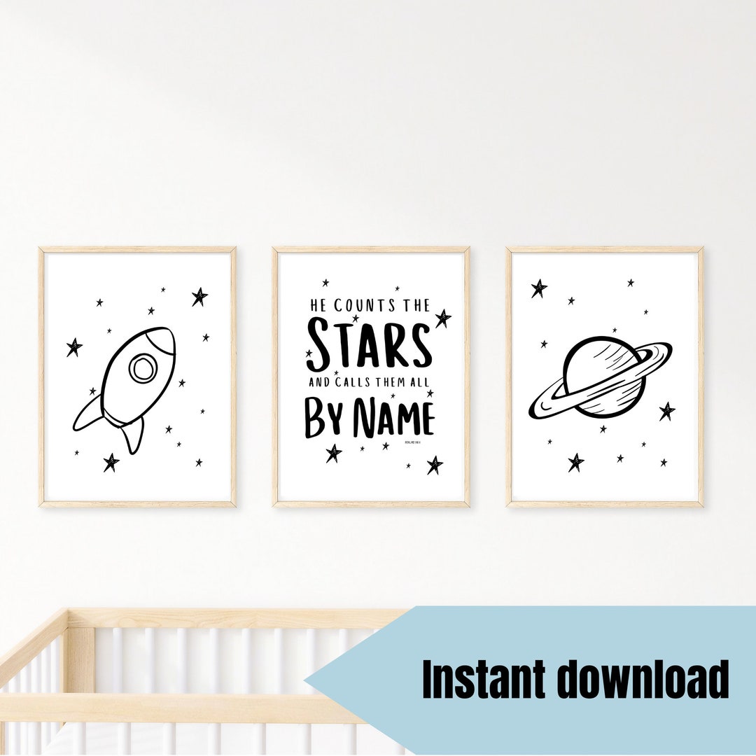 He Counts the Stars Wall Art Printable - Etsy