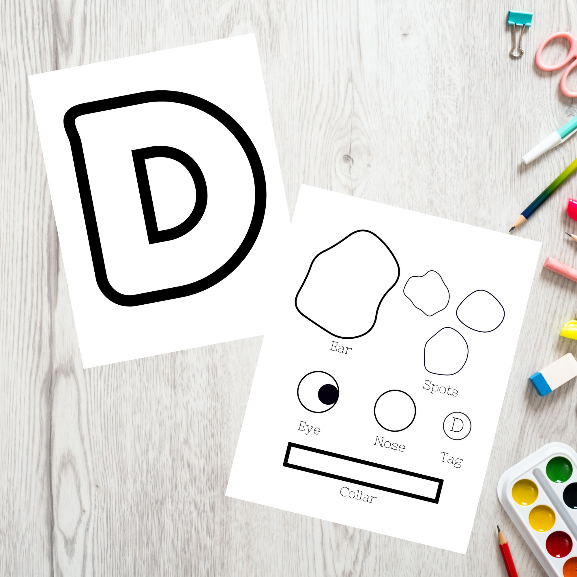 D for Dog Printable Craft Project - Etsy