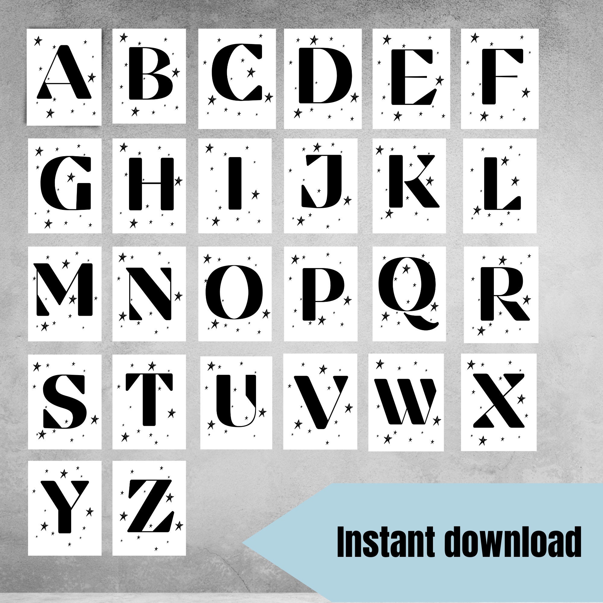 Star Themed Alphabet Prints - Etsy