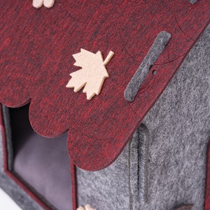 Modern Minimalist Cat House, Gray & Red Pet Bed - Etsy