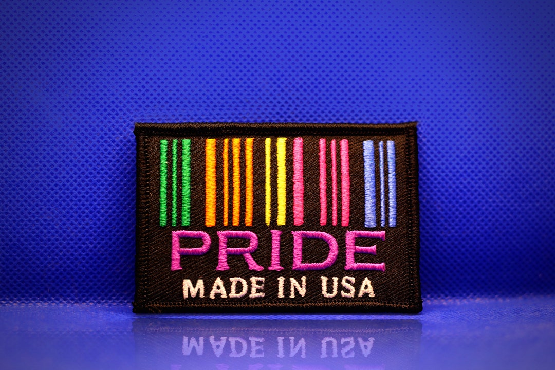Barcode Pride Embroidery Patch , Patches for Jackets , Patch for Hat, Jacket Patch , Iron on ...
