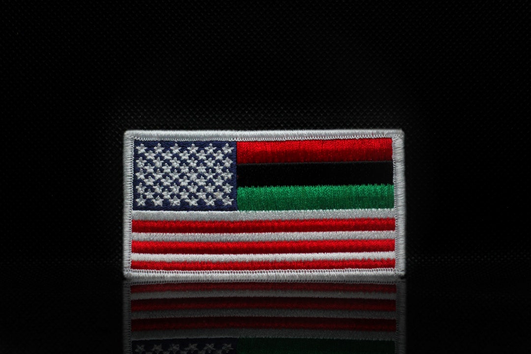 African American Flag Iron-on Patch - Quality Embroidered Patch, 3.5"x2 ...
