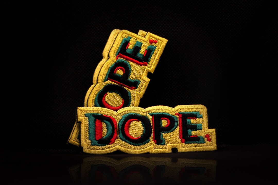 1-pcs Dope, Iron on Patch Embroidery Patch, Size 3.5"x1.5", 100% ...