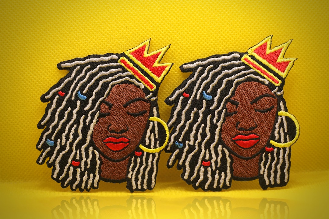 Queen Beautiful Locs , Iron on Patch Embroidery Patch, Size 3X2.5 ...