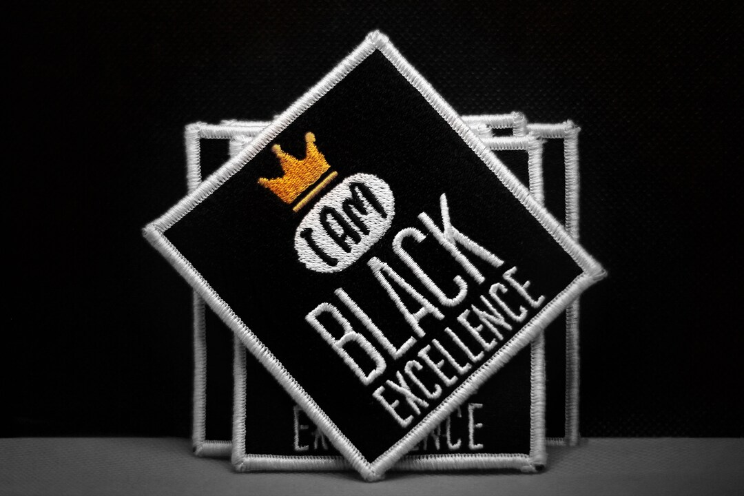 Black Excellence ,iron on Patch Embroidery Patch, Size 3x3, 100% ...