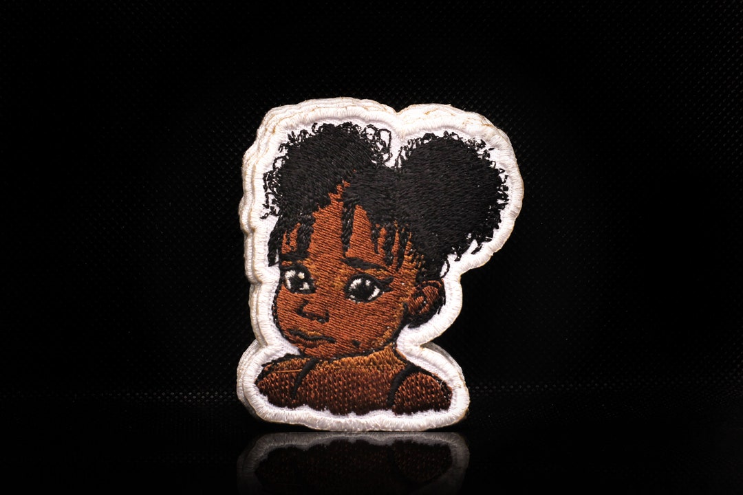 Black Little Girl, Iron on Patch Embroidery Patch, Size 3"x2.5 ...