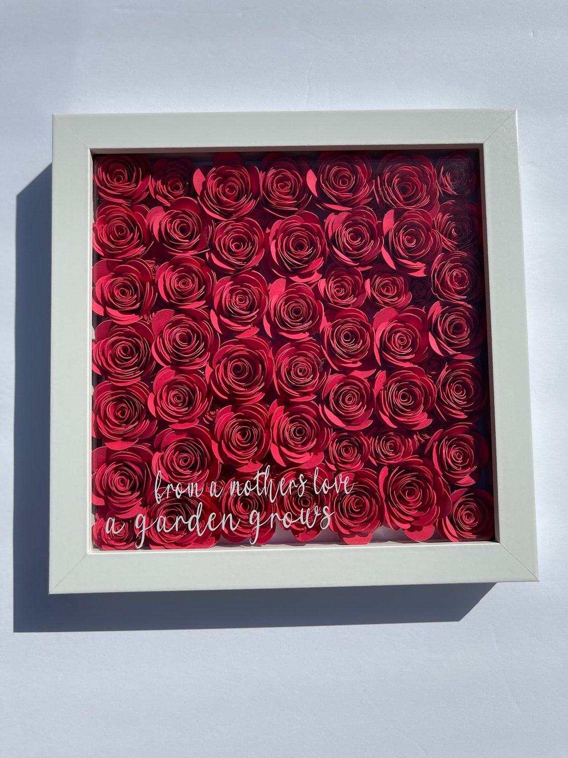 Paper Flower Shadow Box, Floral Shadow Box 8x8, - Etsy