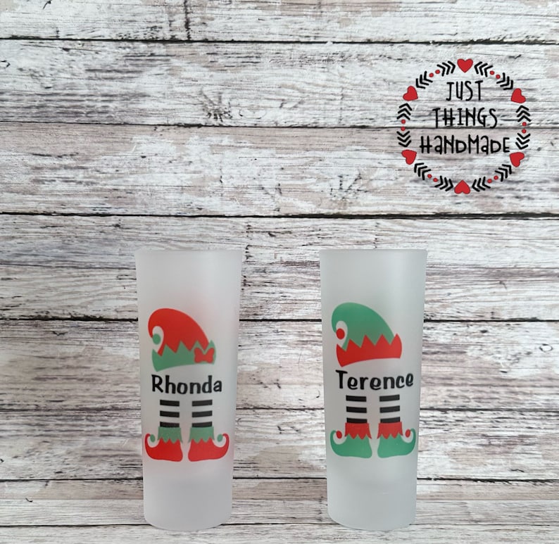 Christmas Shot Glasses, Set of 2, Sublimation Shot Glasses, Frosted ...