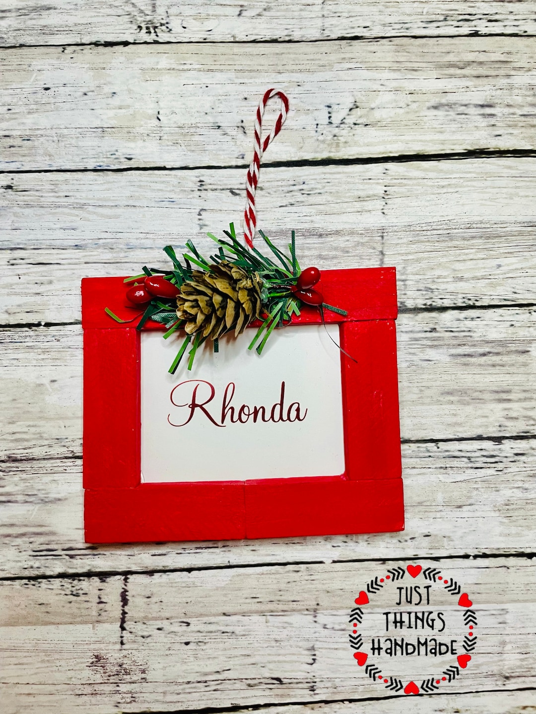 Jenga Picture Frame Ornament, Frame With Name Ornament, Personalized ...