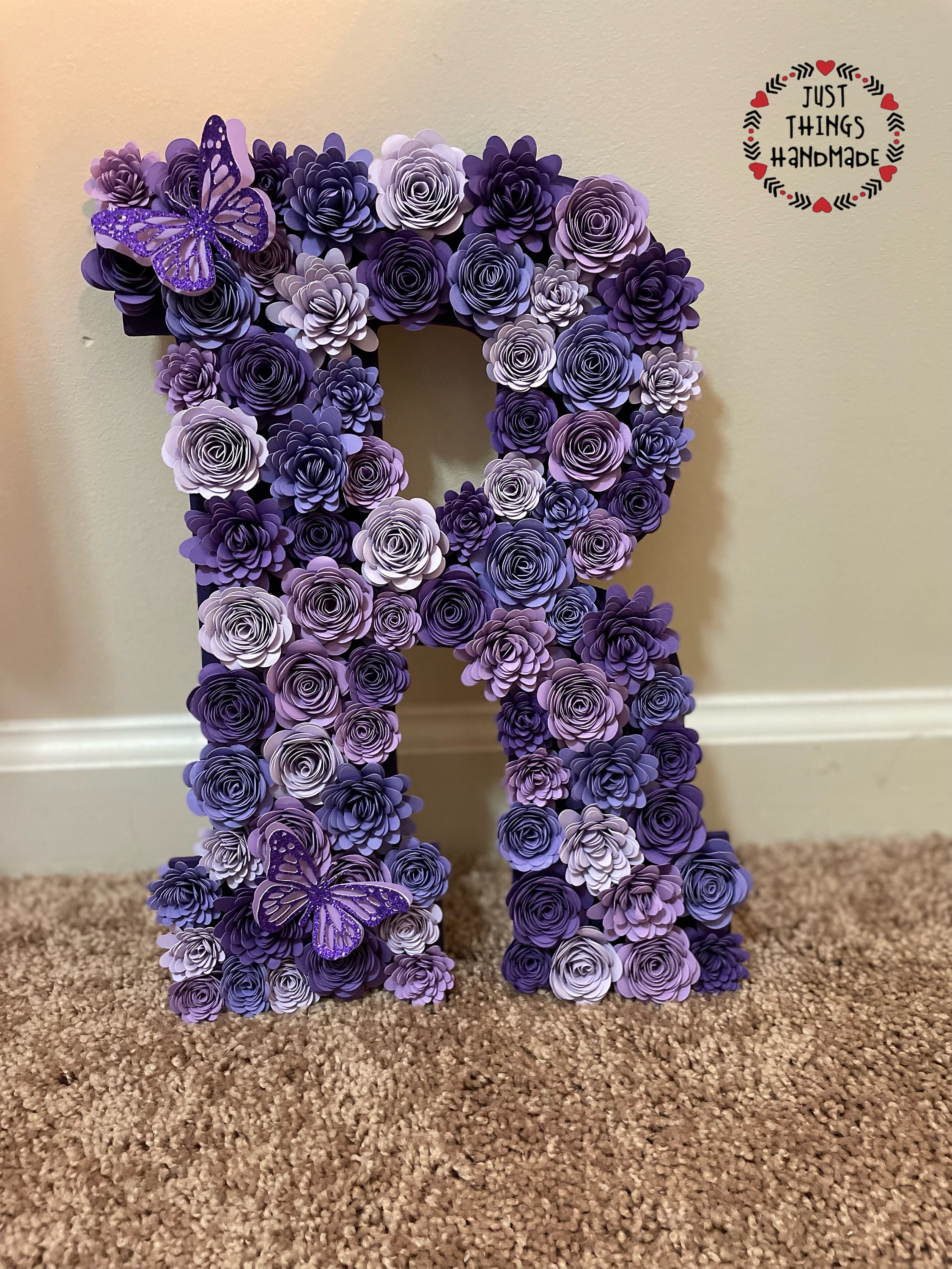 Paper Flower Letter, Floral Letter, Flower Decor, Nursery Decor, Rolled ...