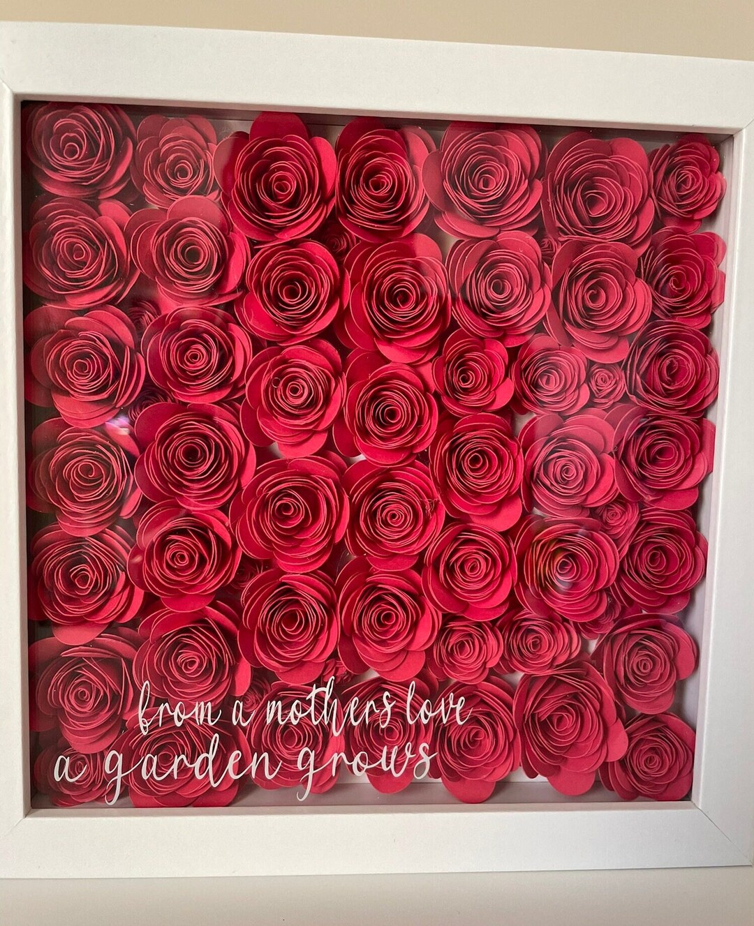 Paper Flower Shadow Box, Floral Shadow Box 8x8, - Etsy