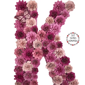 Paper Flower Letter, Floral Letter, Flower Decor, Nursery Decor, Rolled ...