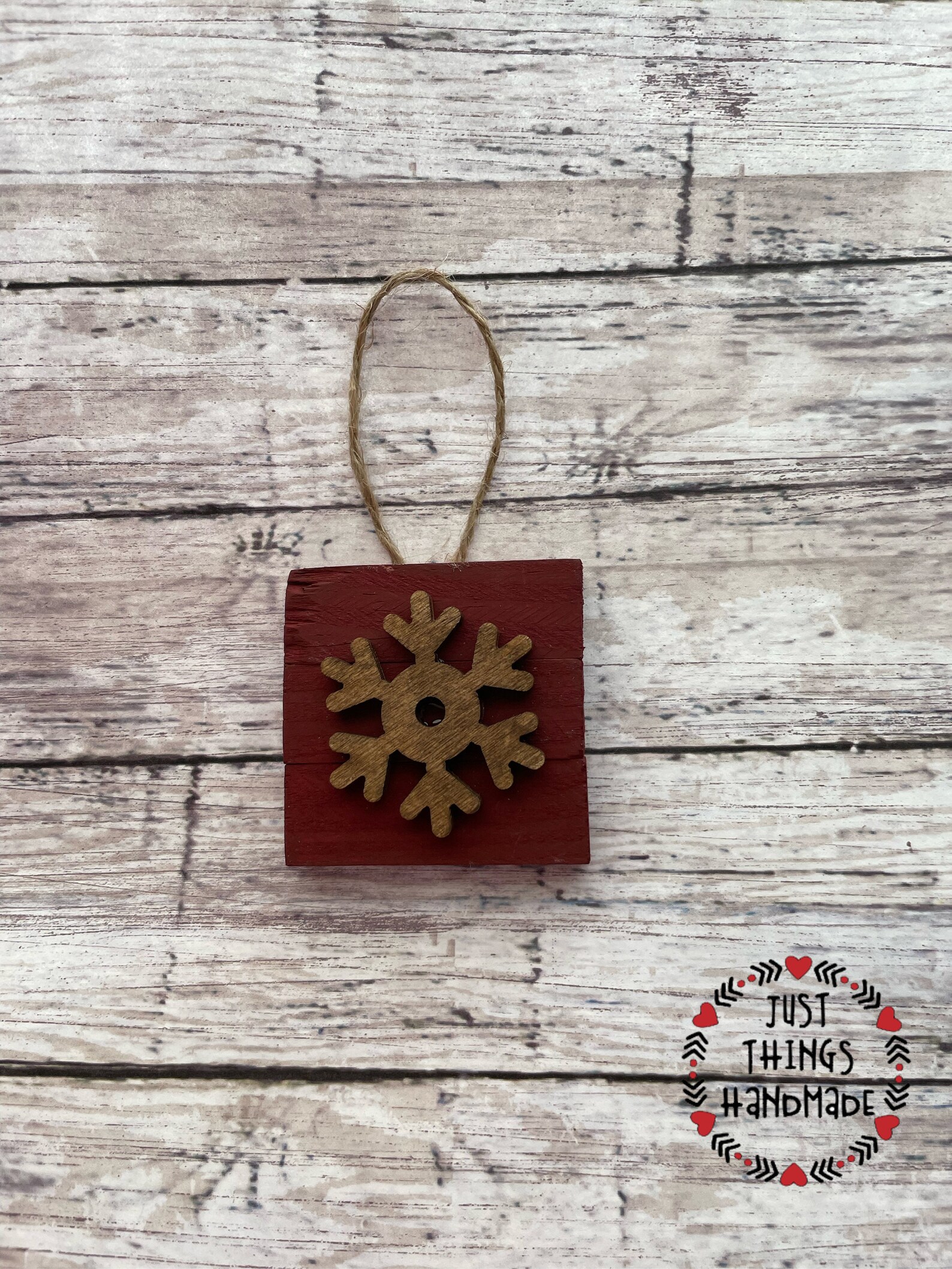 Christmas Tree Ornaments Set of 4, Wooden Ornaments, Block Ornaments ...