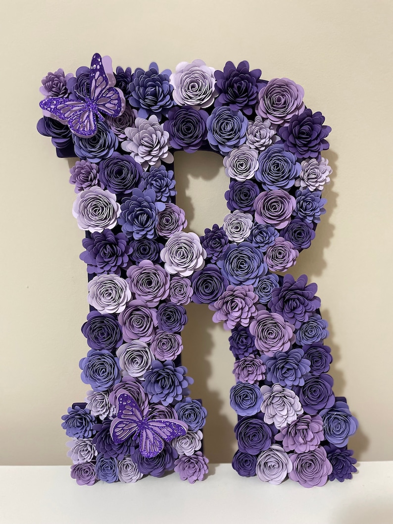 Paper Flower Letter, Floral Letter, Flower Decor, Nursery Decor, Rolled ...