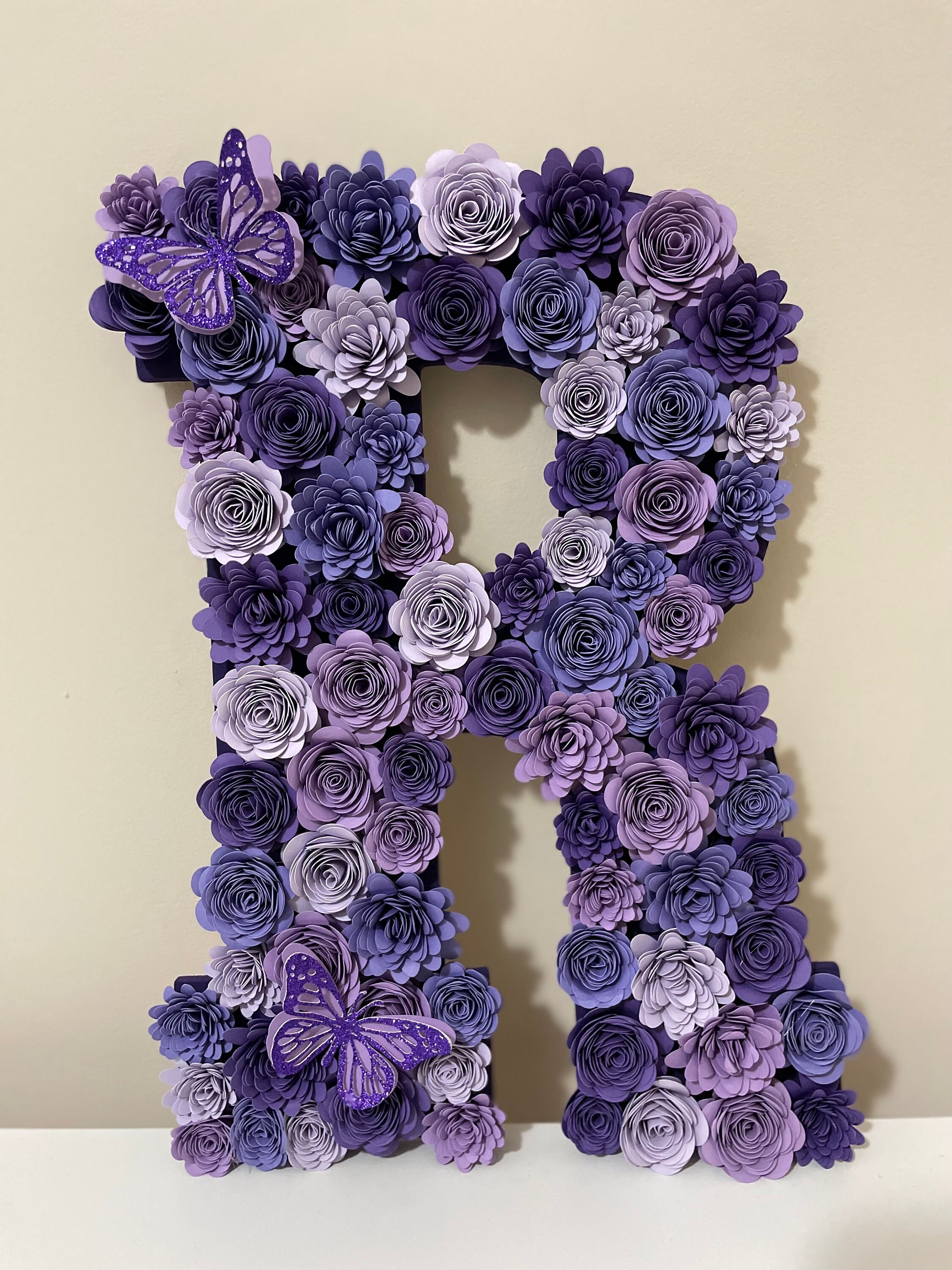 Paper Flower Letter, Floral Letter, Flower Decor, Nursery Decor, Rolled ...