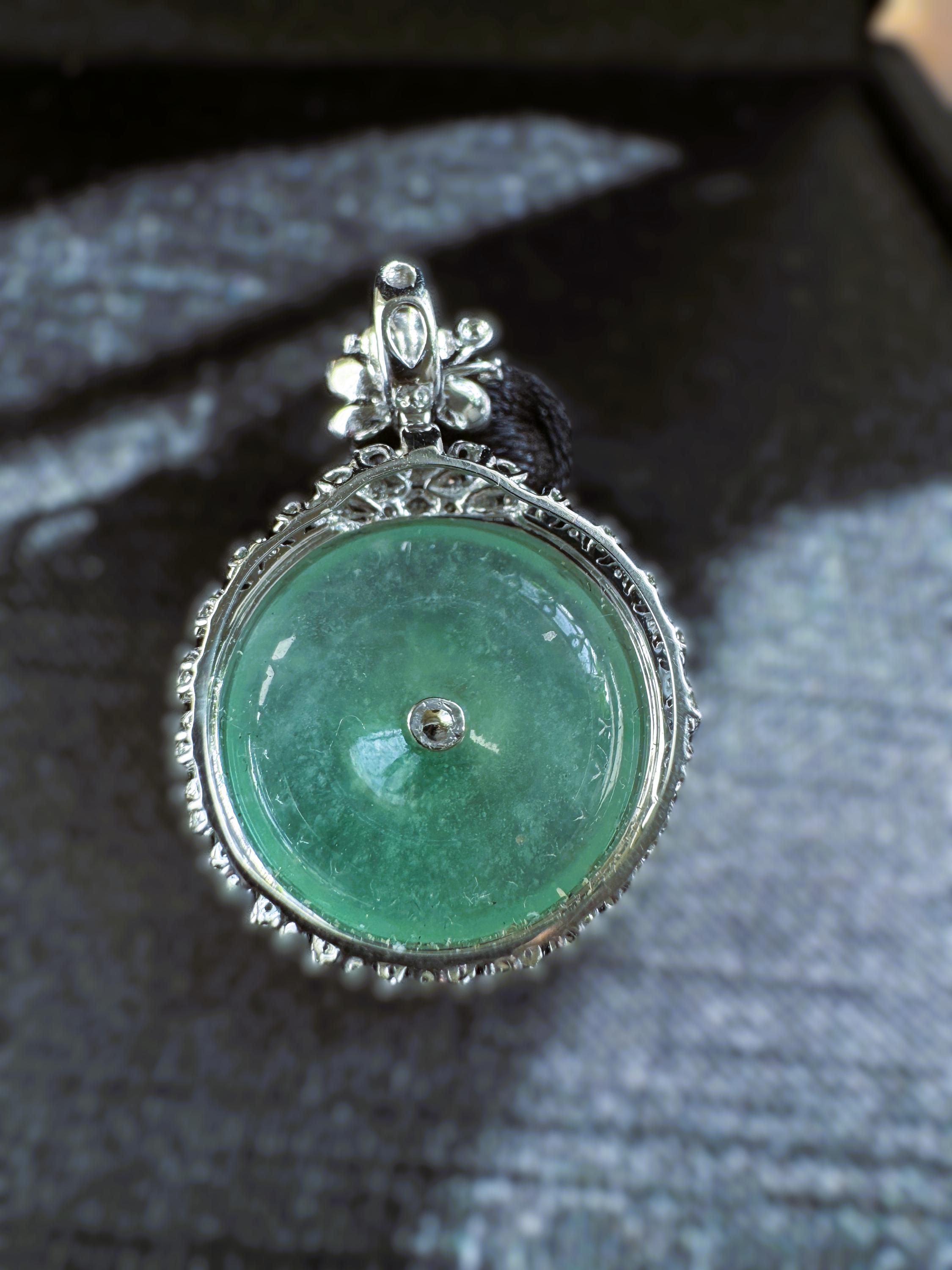 Grade A Burmese Icy Sweet Green Jade Donut 18k Gold Diamond Pendant - Etsy
