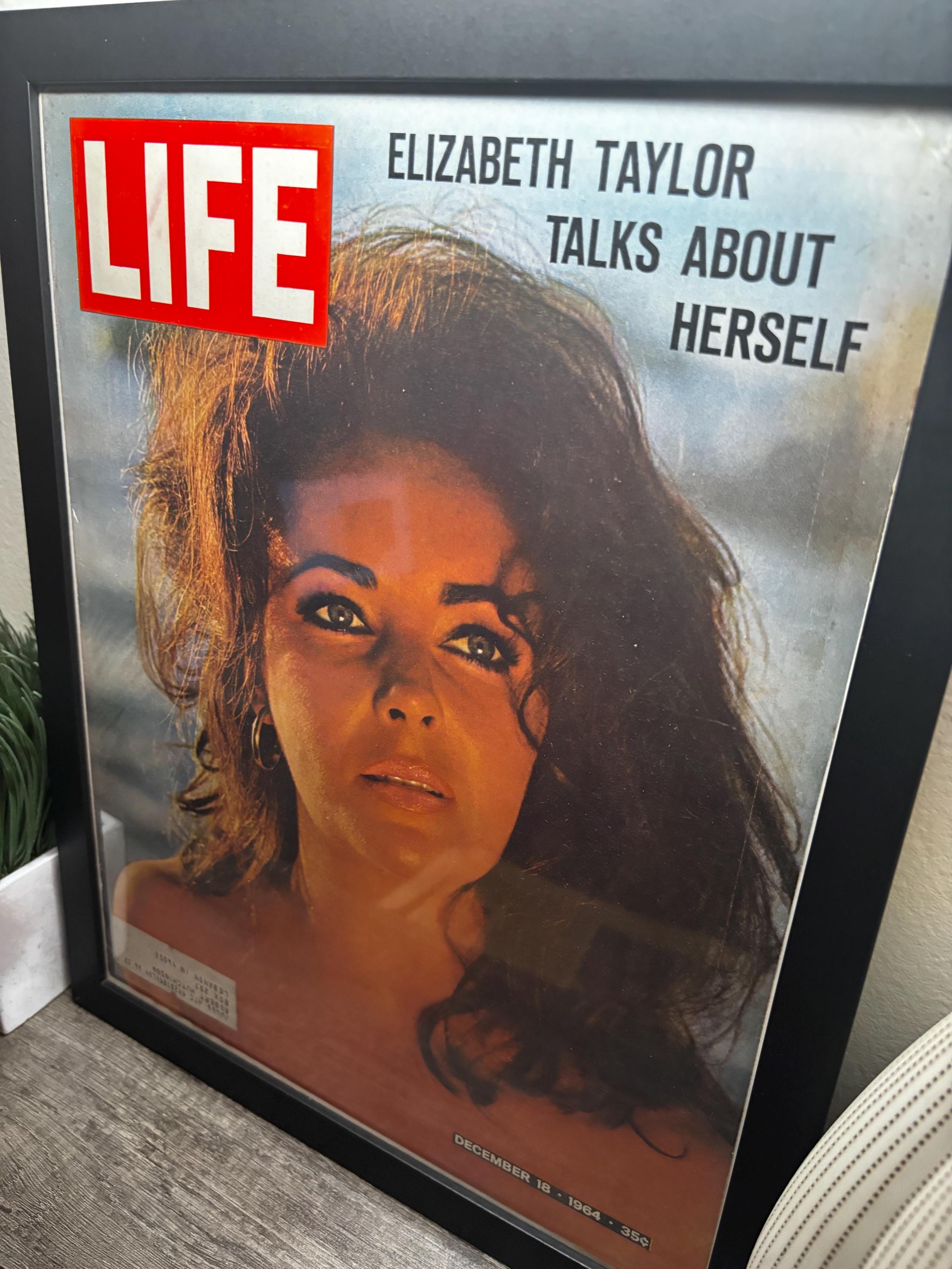 Framed Vintage 1964 LIFE Magazine Cover ‘’elizabeth Taylor Talks About ...