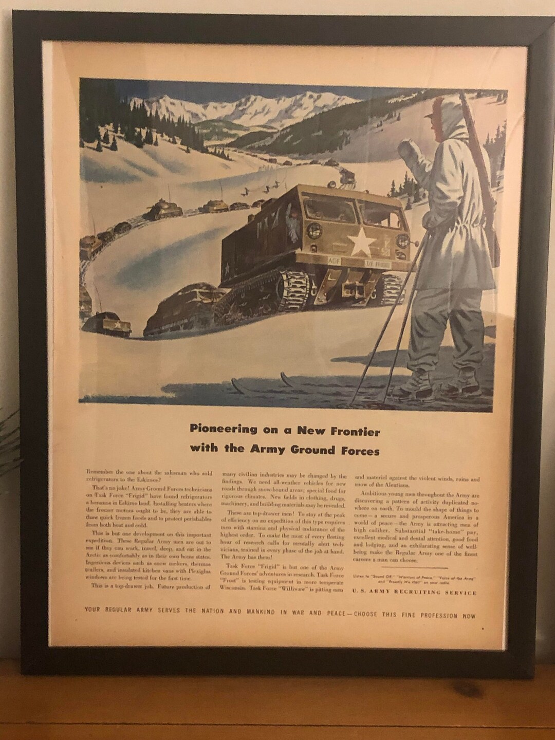 Framed 1947 US Army Recruitment Ad From LIFE Magazine - Etsy