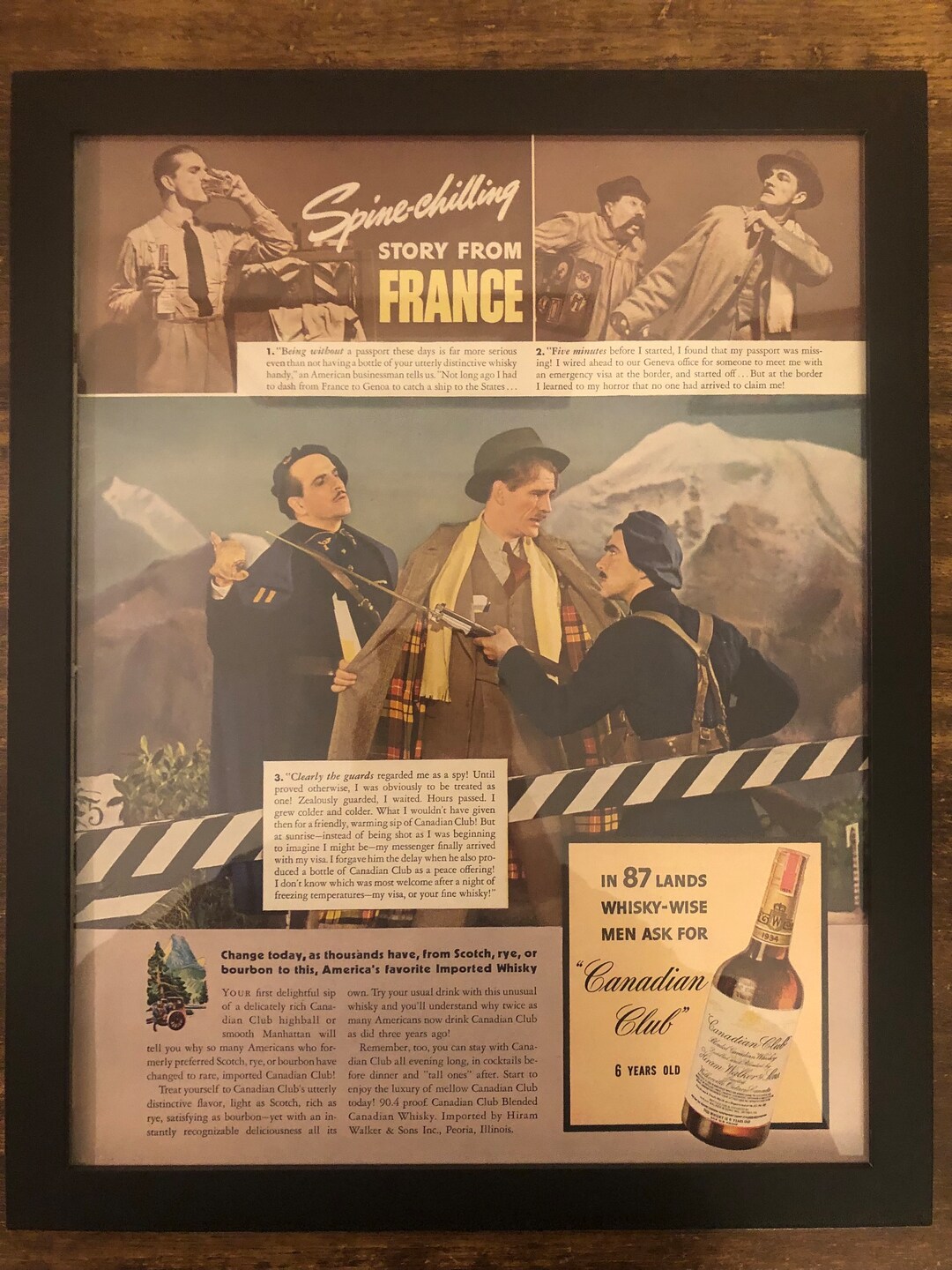 Framed Vintage 1940 Canadian Club Whiskey Ad - Etsy
