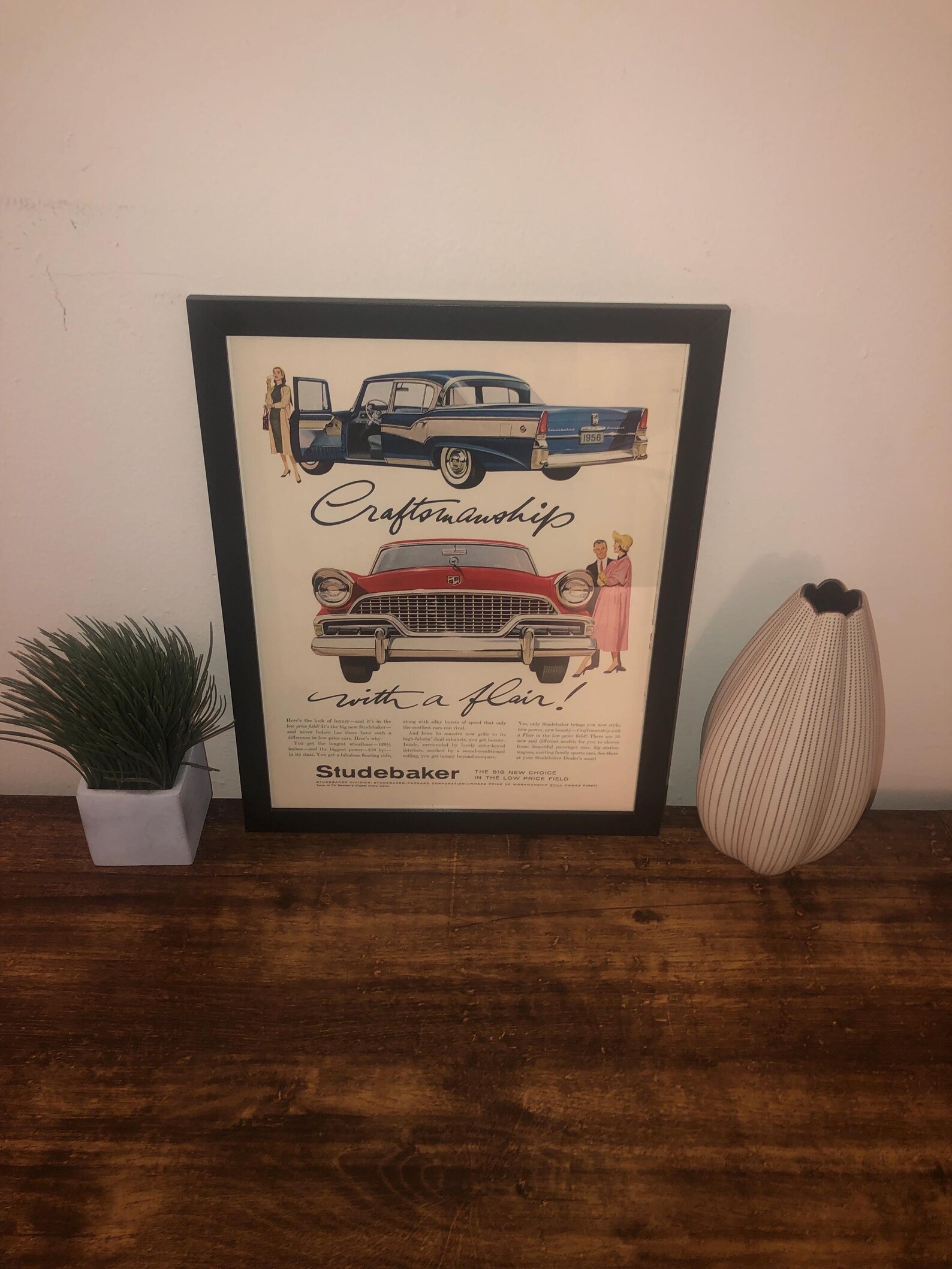 Framed Vintage 1956 Studebaker Car Advertisement - Etsy